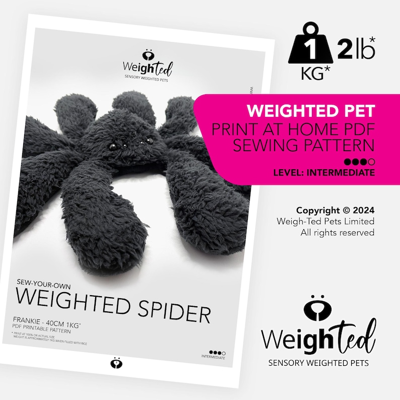 PDF SEWING PATTERN - 1kg Weigh-ted Spider - Frankie - Sew Your Own ...