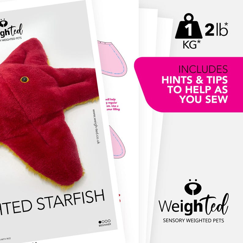 PDF SEWING PATTERN - 1kg Weigh-ted Starfish - Penny - Sew Your Own ...