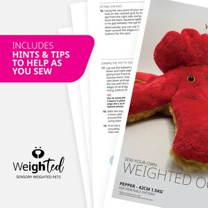 PDF SEWING PATTERN 1.5kg Weigh-ted Octopus Pepper Sew Your Own Calming ...