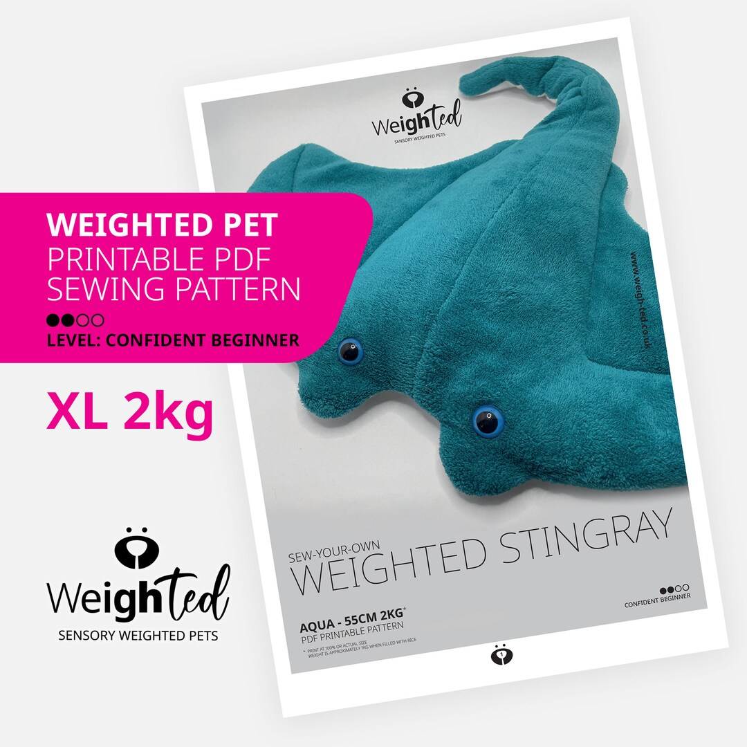 PDF SEWING PATTERN - 2kg Weigh-ted Stingray - Aqua - Sew Your Own ...