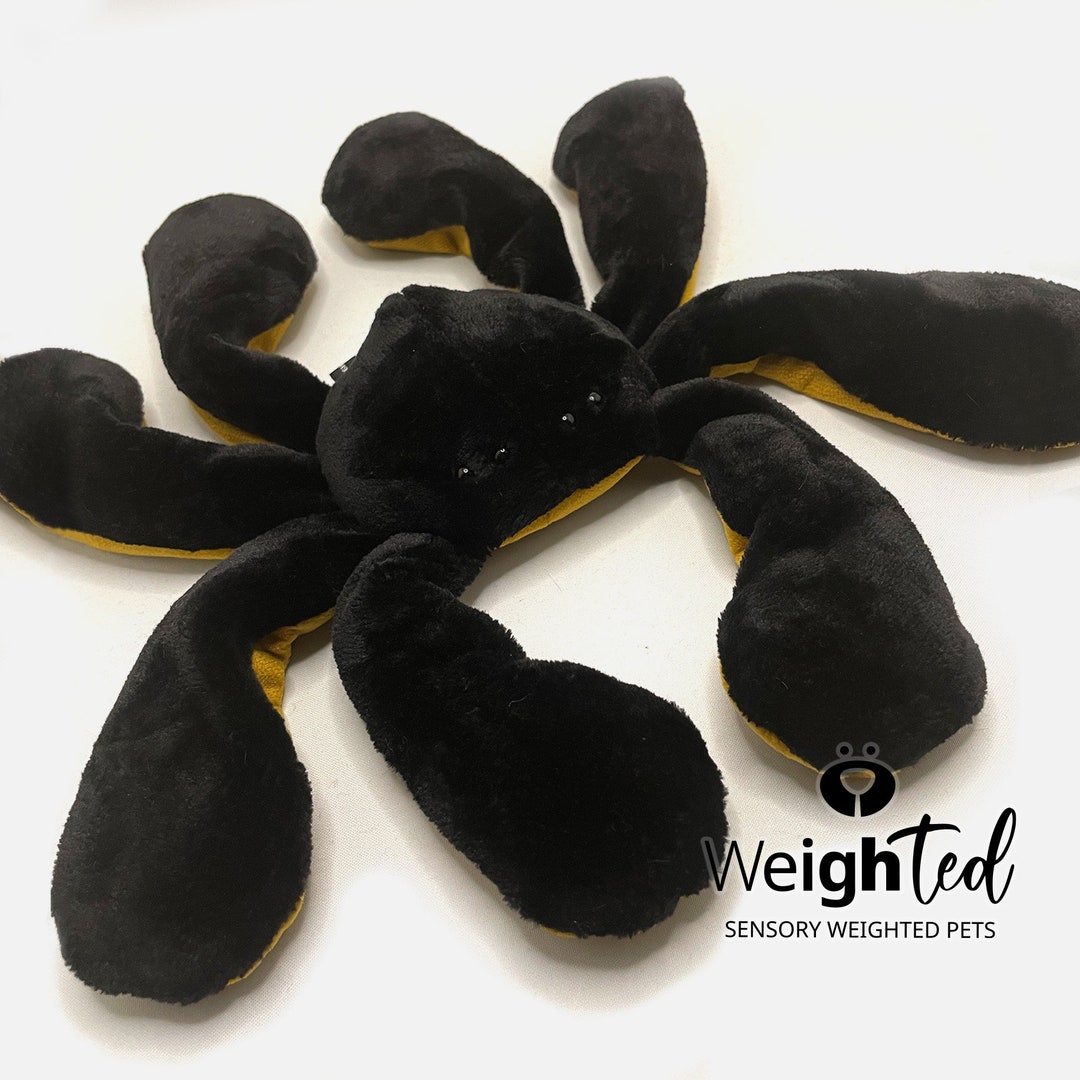 2.5kg Weighted Spider 'silky' - Black and Yellow Calming, Relaxing ...