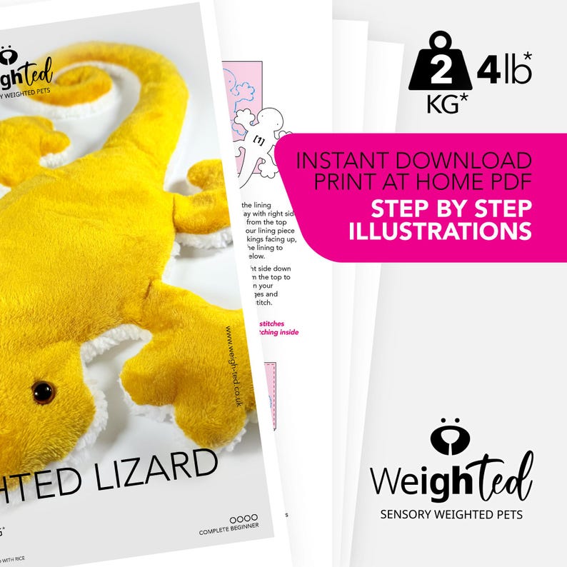 PDF SEWING PATTERN - 2kg Weigh-ted Lizard - Mango - Sew Your Own ...