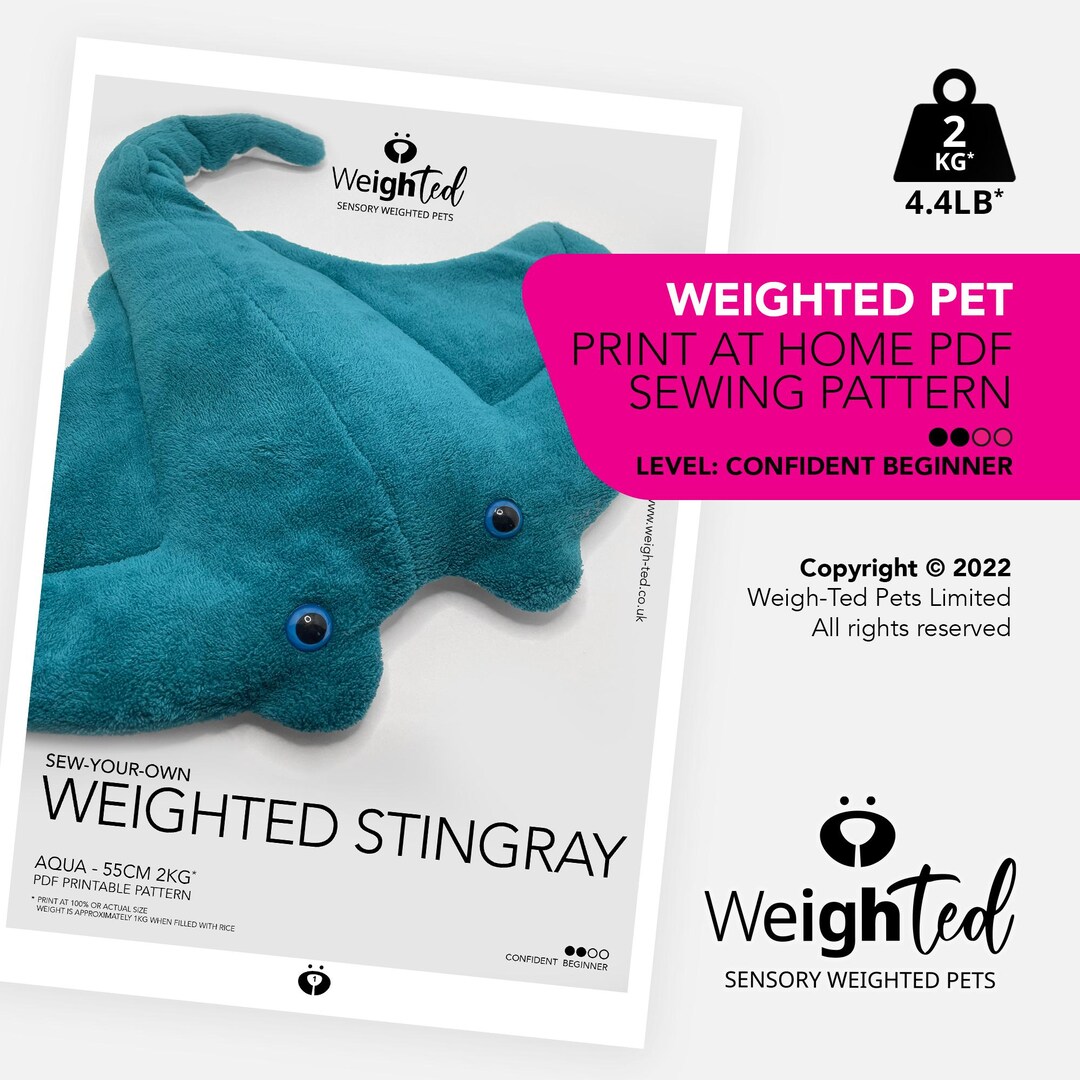 PDF SEWING PATTERN - 2kg Weigh-ted Stingray - Aqua - Sew Your Own ...