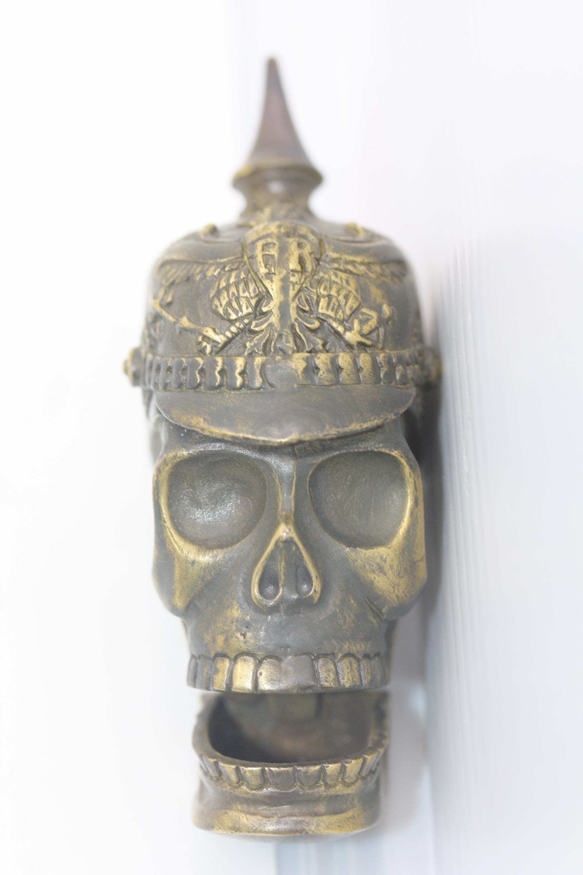 WW1 German Soldier Military Skull Skeleton Brass Match Safe Case Vesta ...