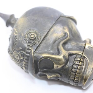 WW1 German Soldier Military Skull Skeleton Brass Match Safe Case Vesta ...