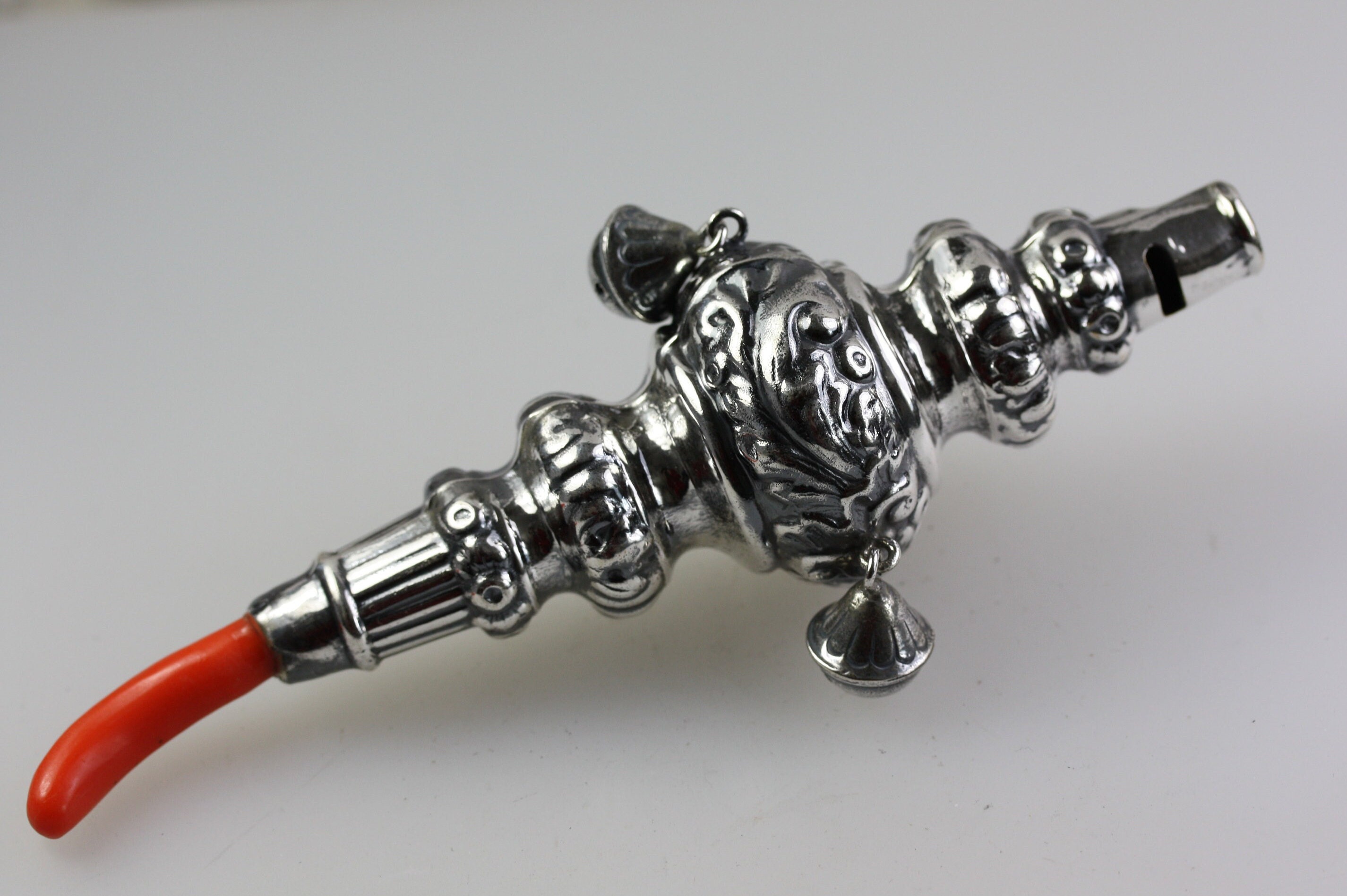 Rattle Large Vintage Style Bells Whistle Coral - Etsy
