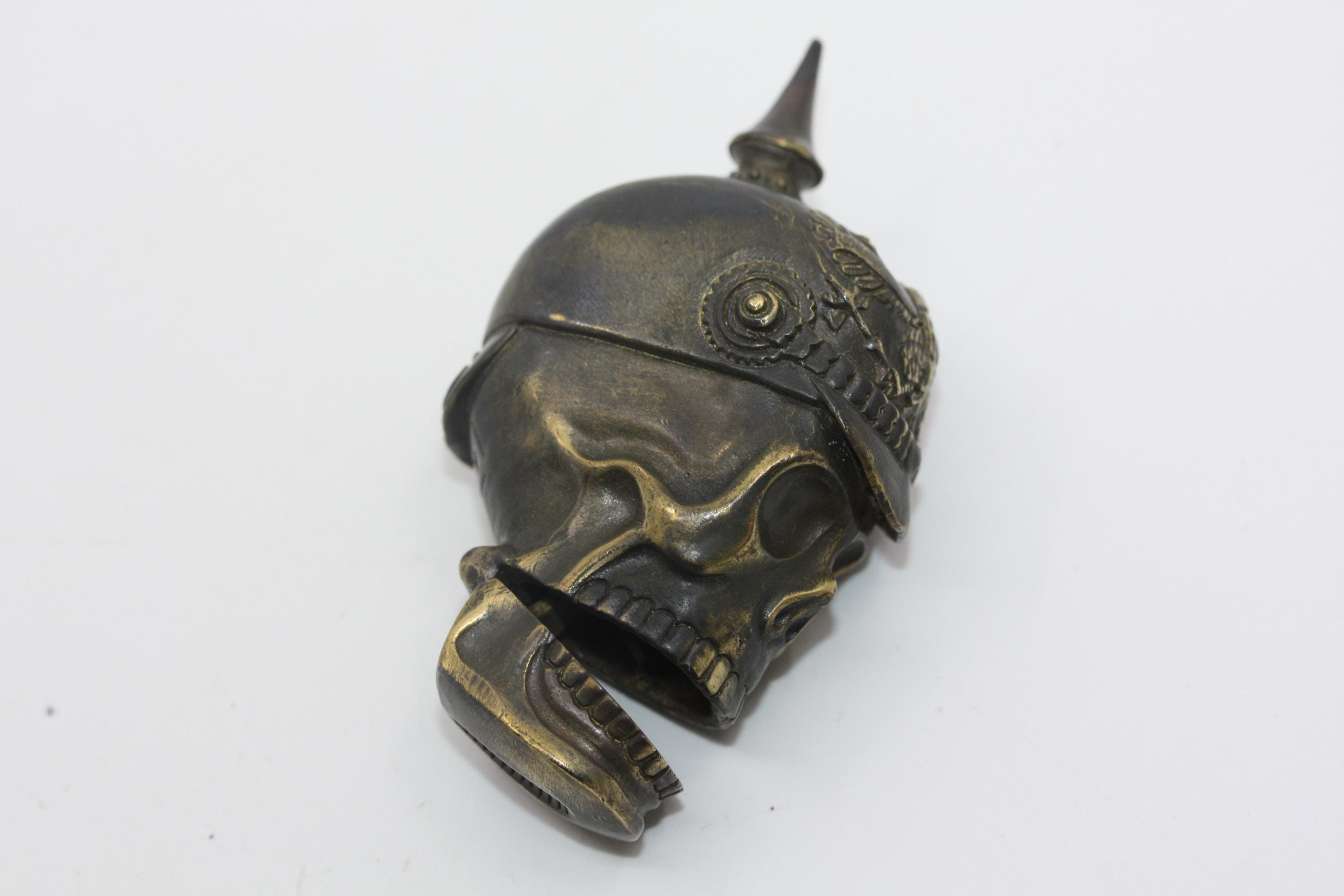 WW1 German Soldier Military Skull Skeleton Brass Match Safe Case Vesta ...