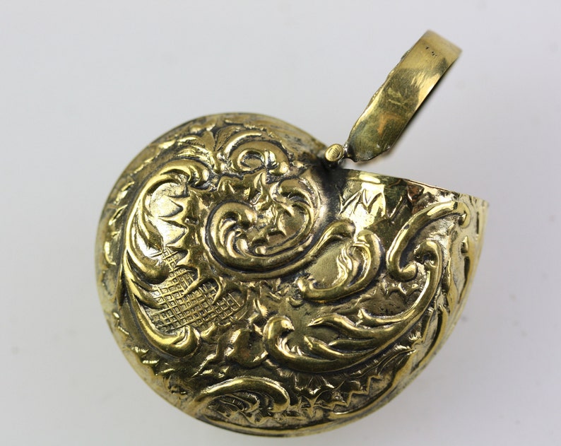 SNUFF BOX Brass Shell Antique Vintage Case - Etsy