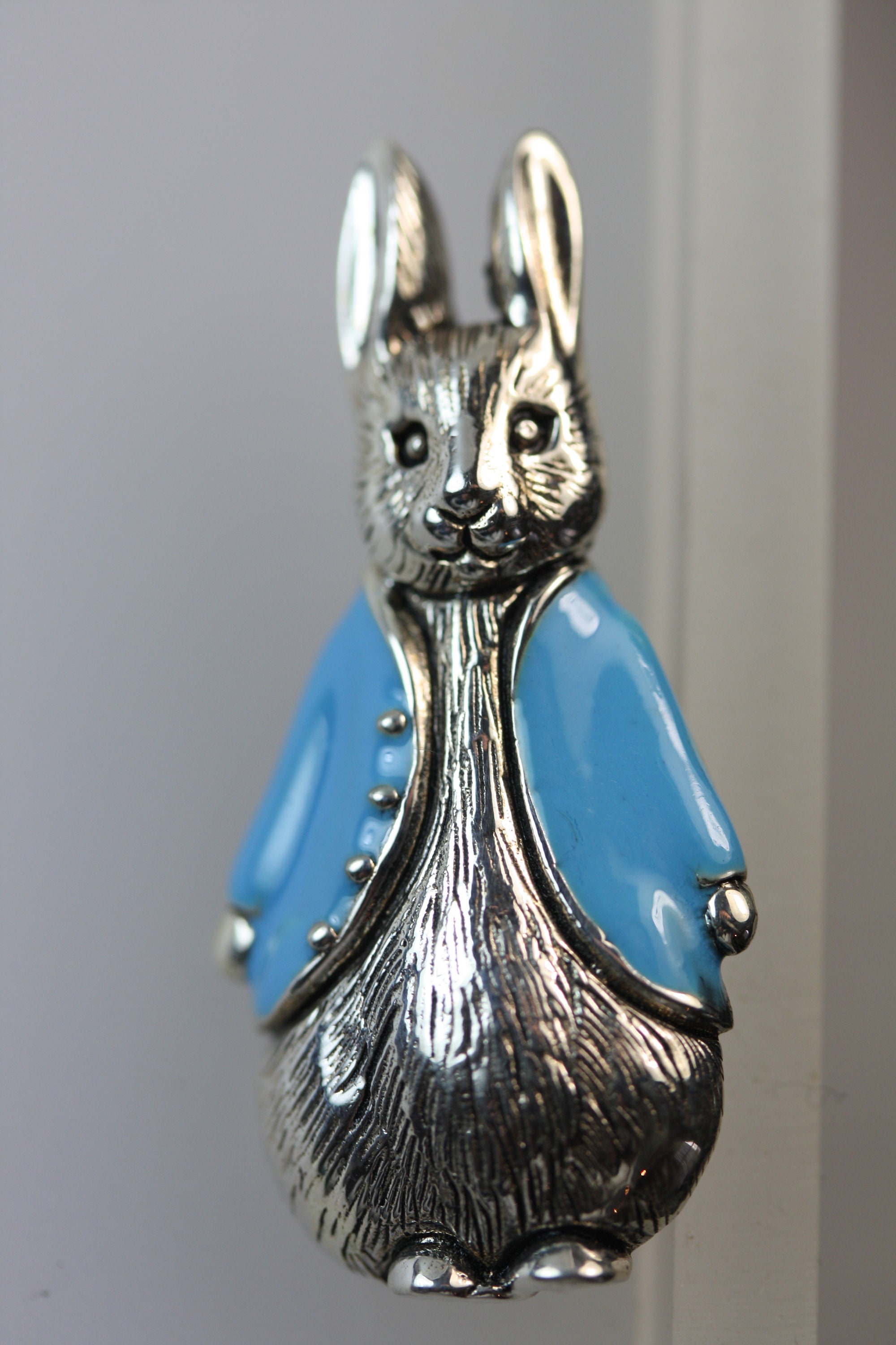 PETER RABBIT Beatrix Potter Blue Enamel Silver Sterling Brooch - Etsy