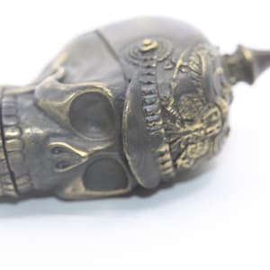 WW1 German Soldier Military Skull Skeleton Brass Match Safe Case Vesta ...