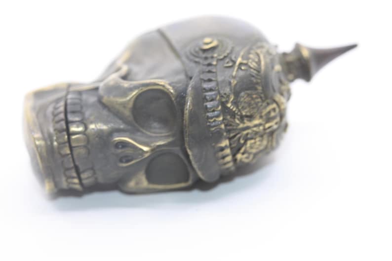 WW1 German Soldier Military Skull Skeleton Brass Match Safe Case Vesta ...