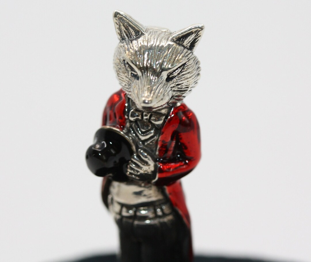 BEATRIX POTTER MR Tod Sterling Silver Red Enamel Brooch Pin Vintage ...