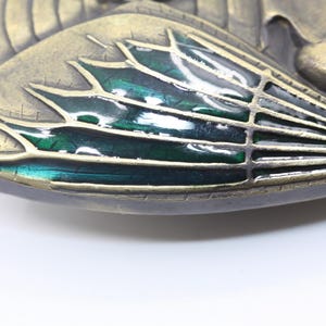 SCARAB BEETLE INSECT Brass Match Safe Vesta Case Green Blue Enamel ...