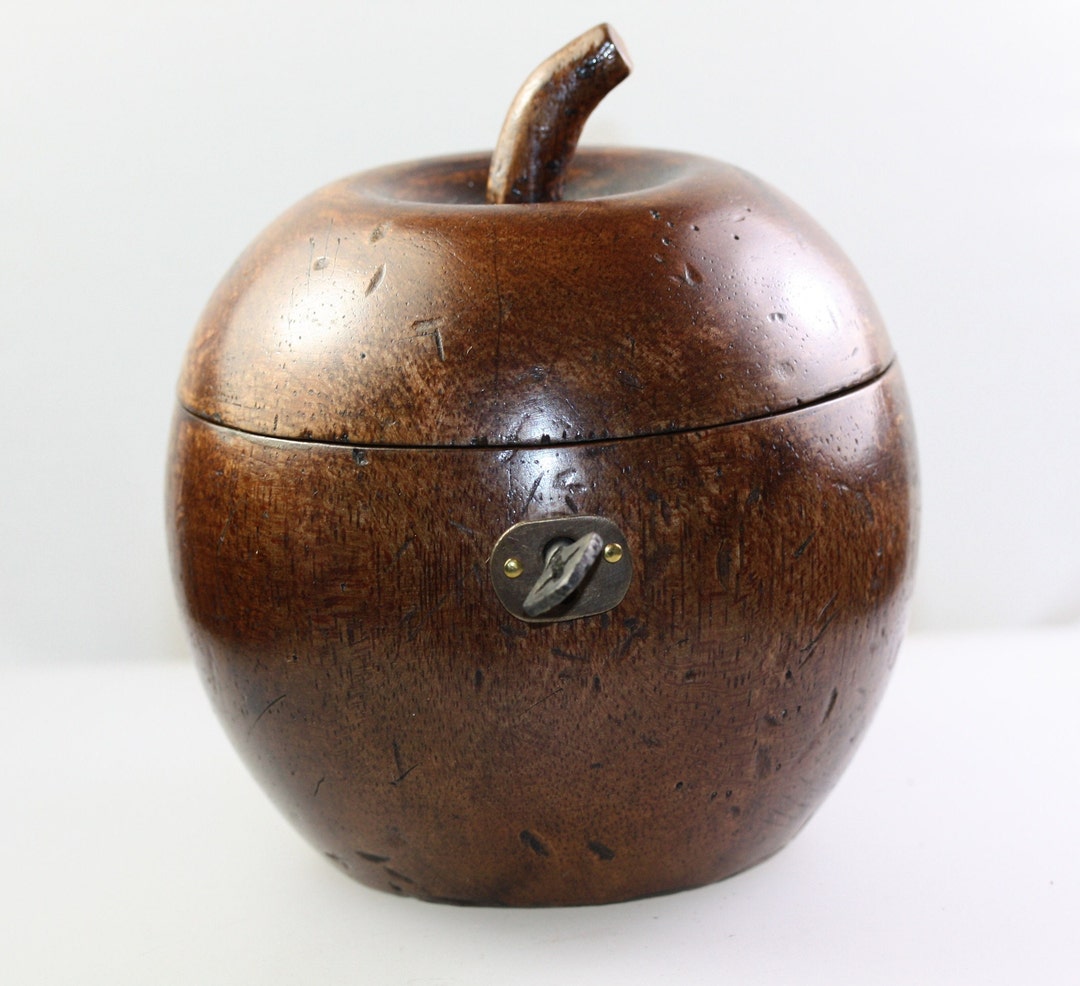 Rare Antique Wooden Tea Caddy Apple Caddie Treen - Etsy