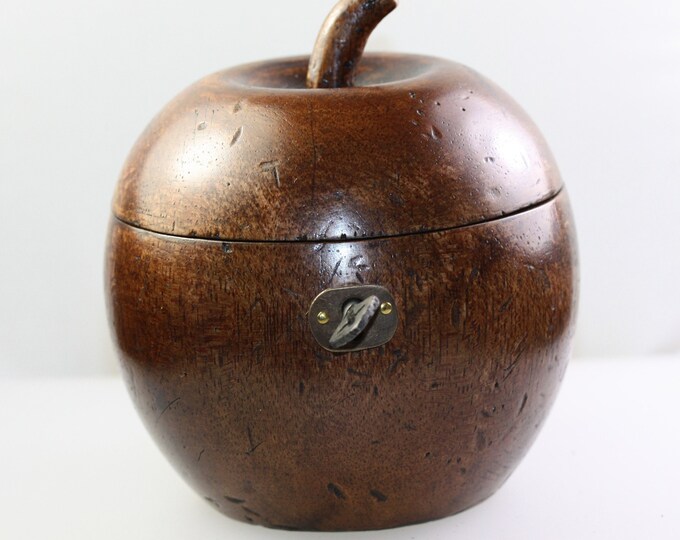 Rare Antique Wooden Tea Caddy Apple Caddie Treen - Etsy
