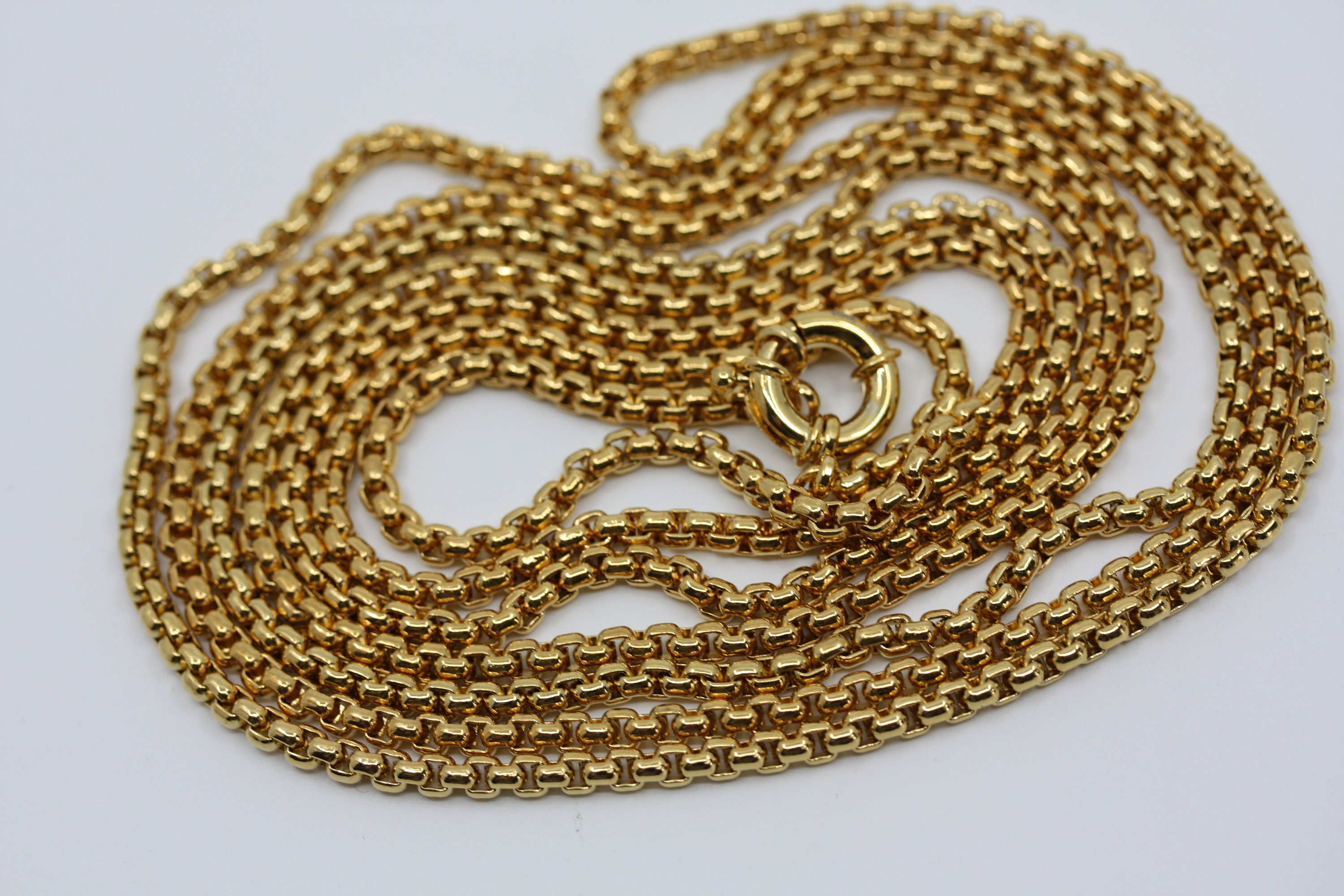 15ct Gold Filled Belcher Chain 60 Inches Length - Etsy UK