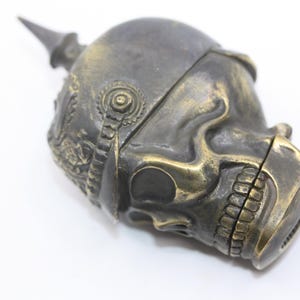 WW1 German Soldier Military Skull Skeleton Brass Match Safe Case Vesta ...