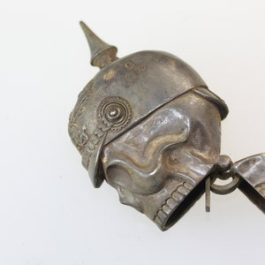 WW1 German Soldier Military Skull Skeleton Brass Match Safe Case Vesta ...