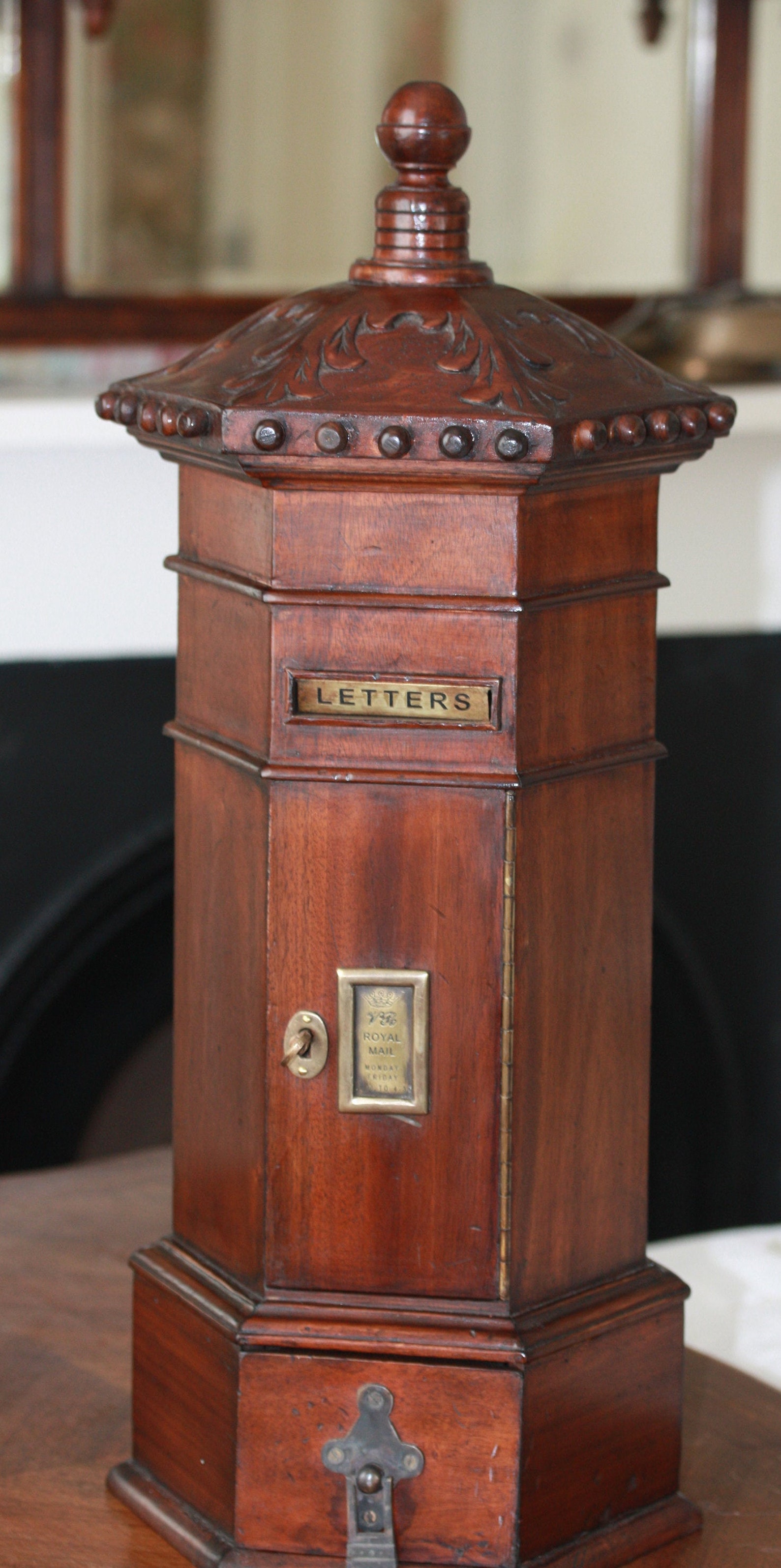Rare Country Manor Mahogany Wood Hand Carved Antique Post Box - Etsy