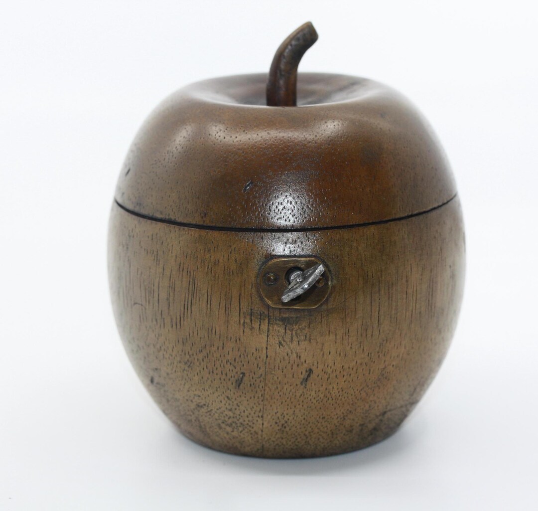 Rare Antique Wooden Tea Caddy Apple Caddie Treen - Etsy