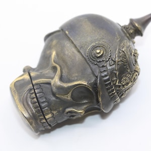 WW1 German Soldier Military Skull Skeleton Brass Match Safe Case Vesta ...