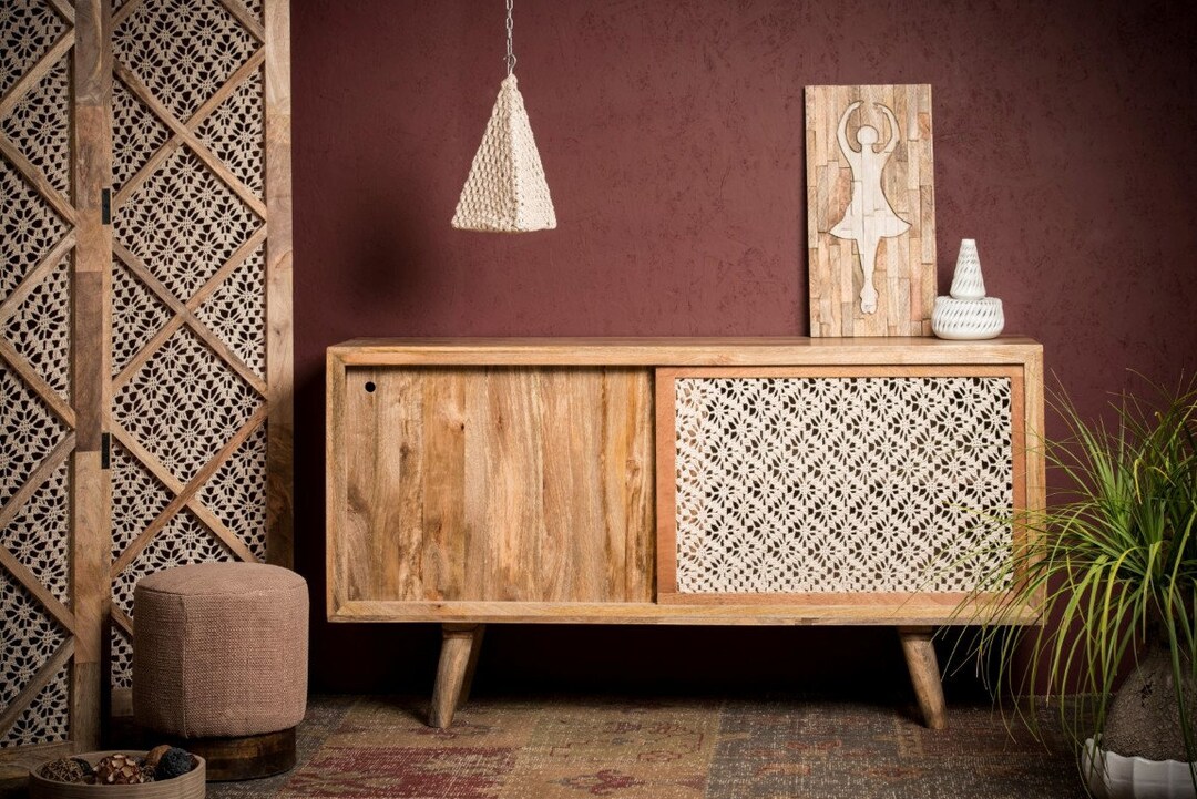 ANTIQUE SIDEBOARD, WOODEN Tv Stand, Adorable Crochet Wooden Sideboard ...