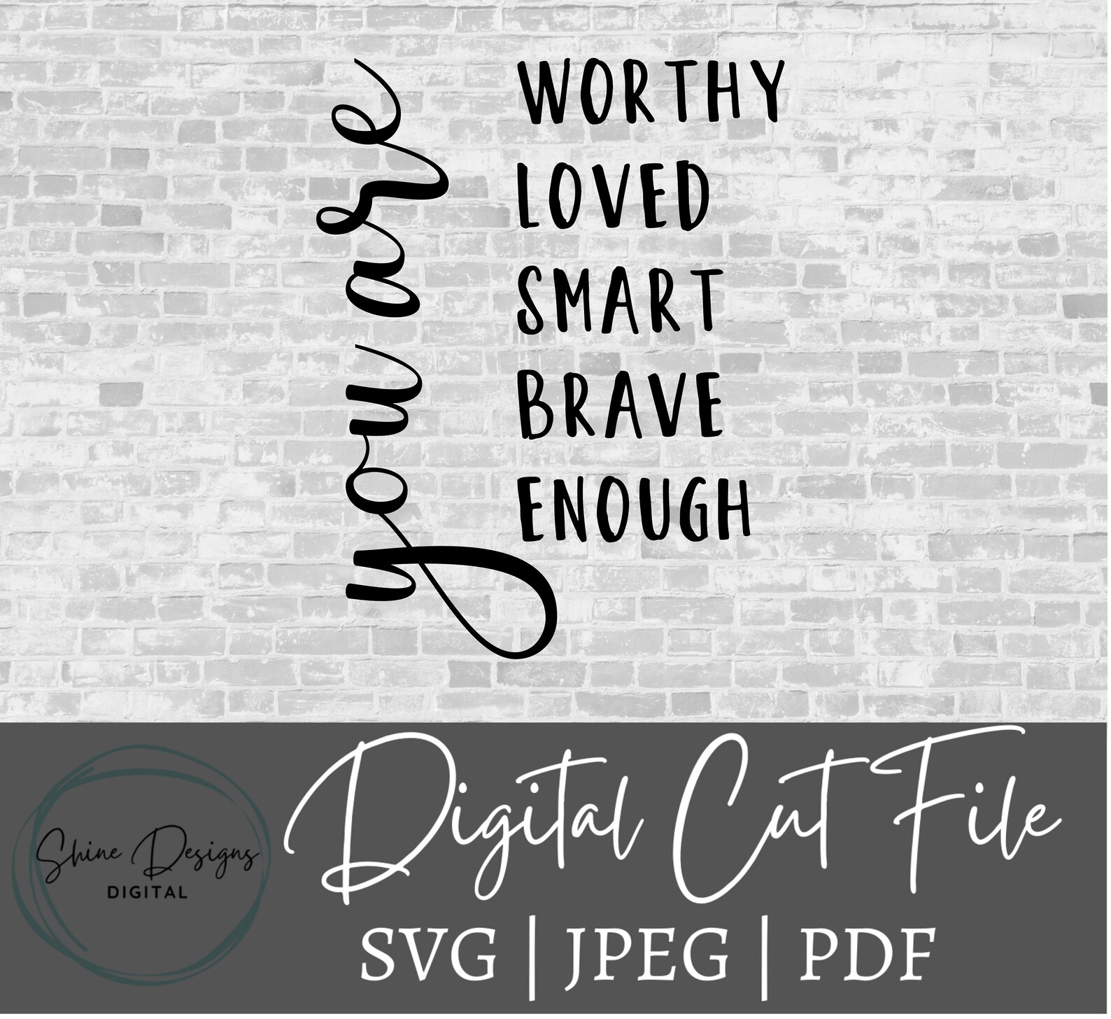 You Are Worthy SVG . Inspirational Svg . You Are Worthy Loved | Etsy