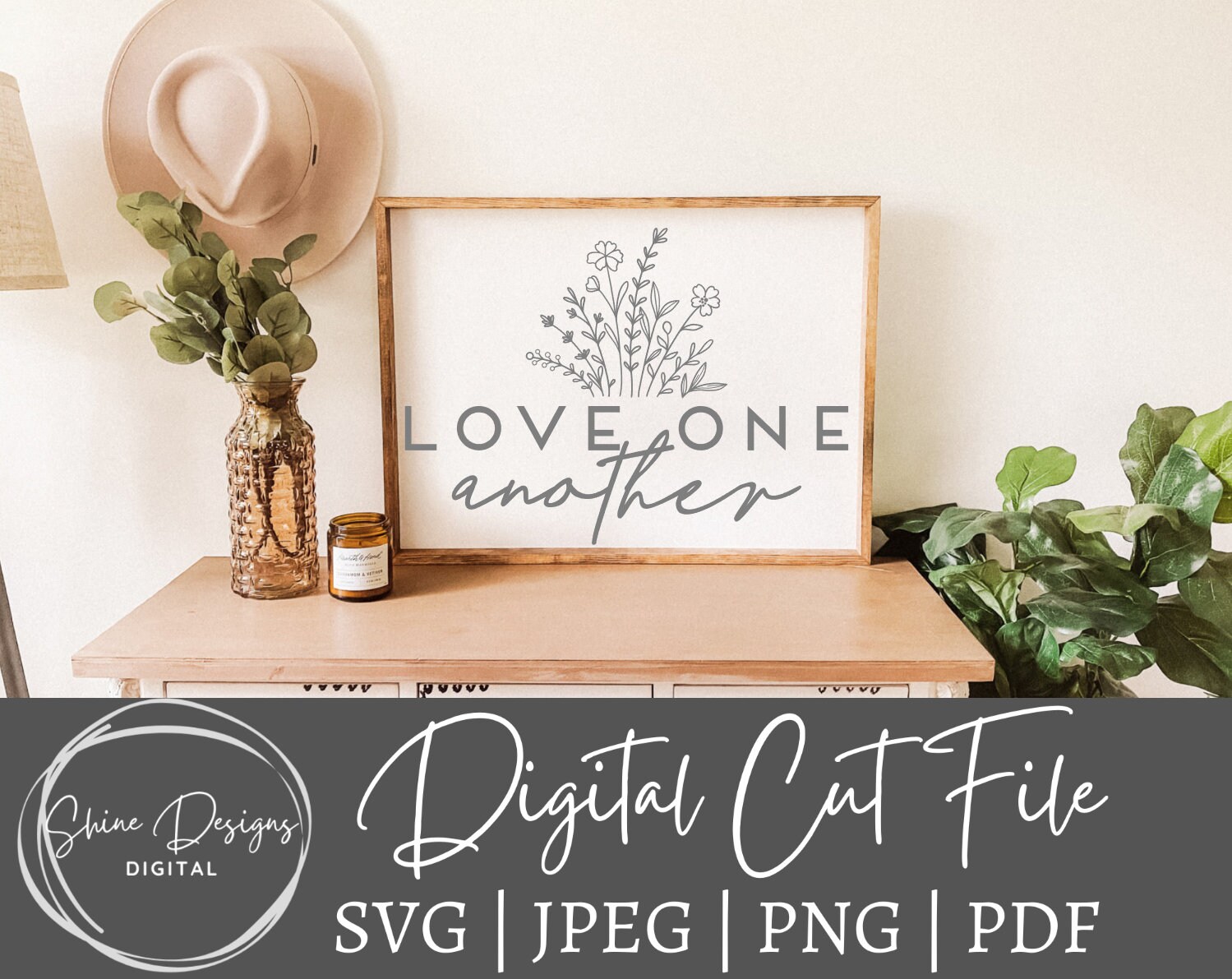 Love One Another Svg, Kindness Svg, Boho Sign Svg Cut File, Flowers Cut ...