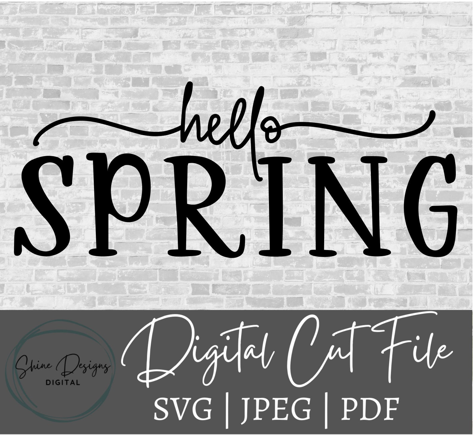 Hello Spring Svg . Spring Cut File . Farmhouse Spring Sign Svg . File ...