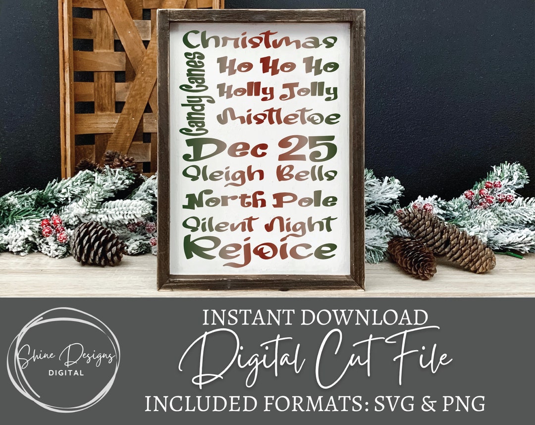 SVG Christmas Files, Christmas List SVG, Christmas Subway List SVG, Svg ...