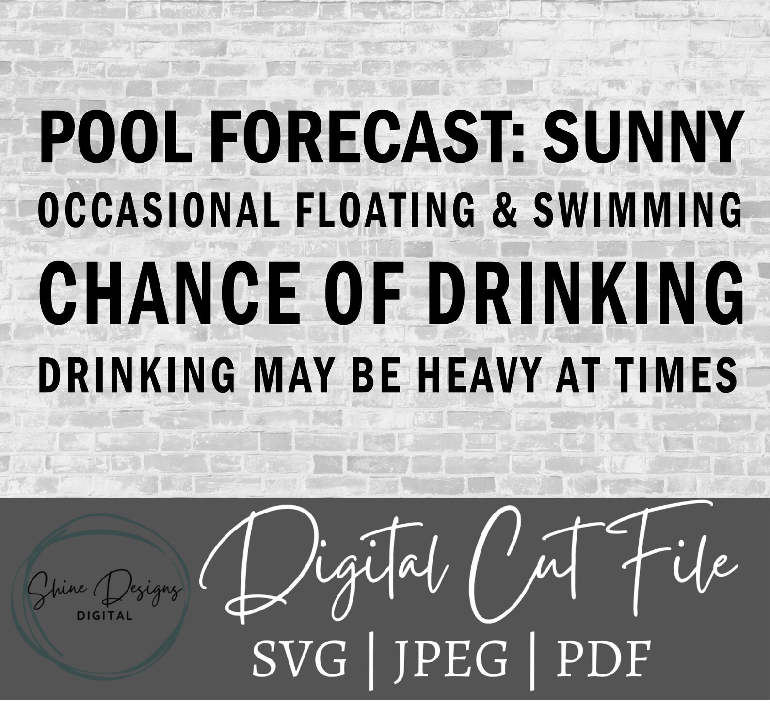 Funny Pool Forecast SVG . Adult Pool Sign Cut File . Outdoor Decor Svg ...