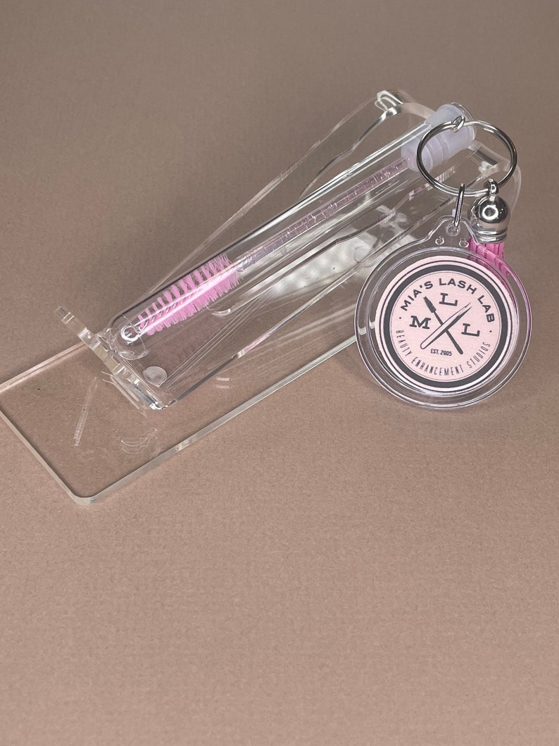 Custom Lash Brush Keychain W/ Logo and QR Code Keychain - Etsy