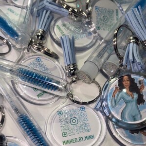 Custom Lash Brush Keychain W/ Logo and QR Code Keychain - Etsy
