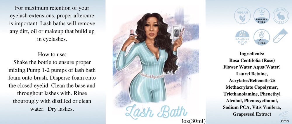 Custom Label With Lash Foam Shampoo Bottles Lash Aftercare With Prolong ...