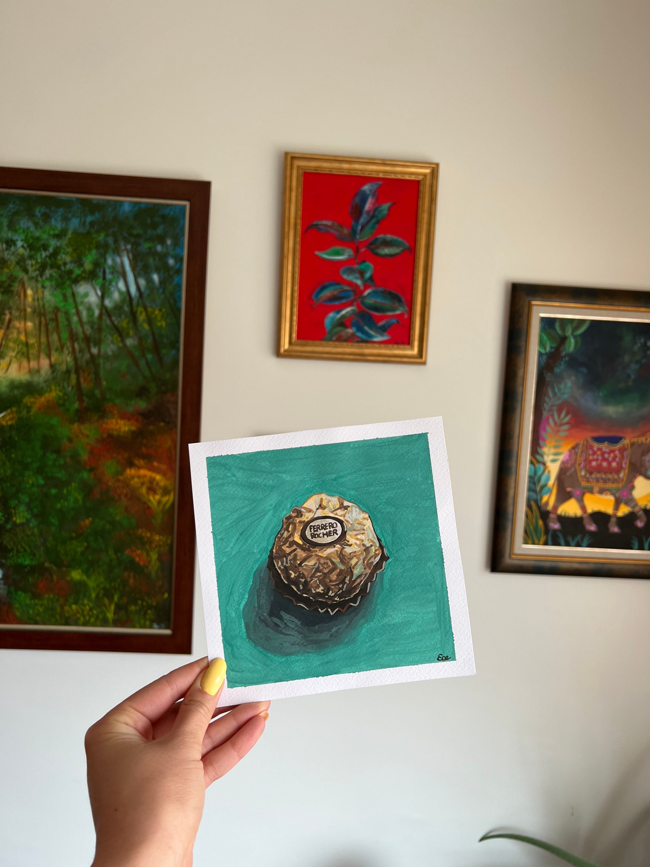 Ferrero Rocher Original Painting Gouache Painting Mini Painting - Etsy