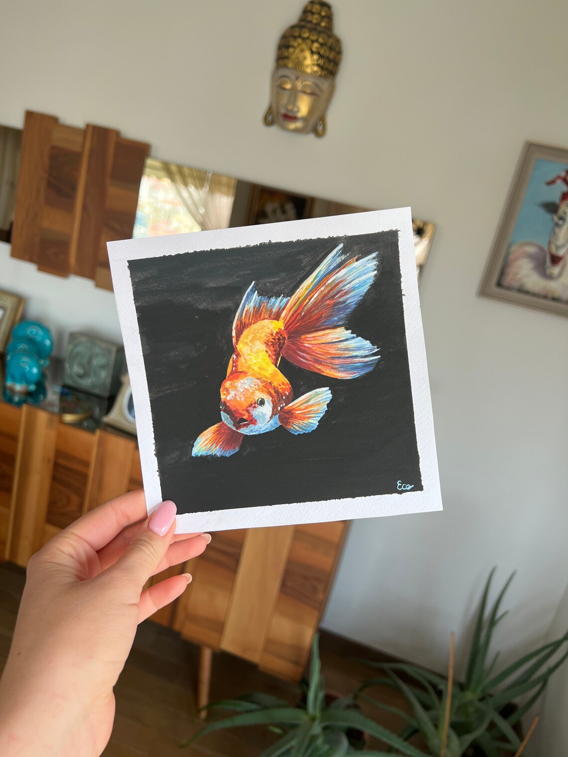 Fish - Goldfish - Original Painting - Gouache Painting - Artwork ...