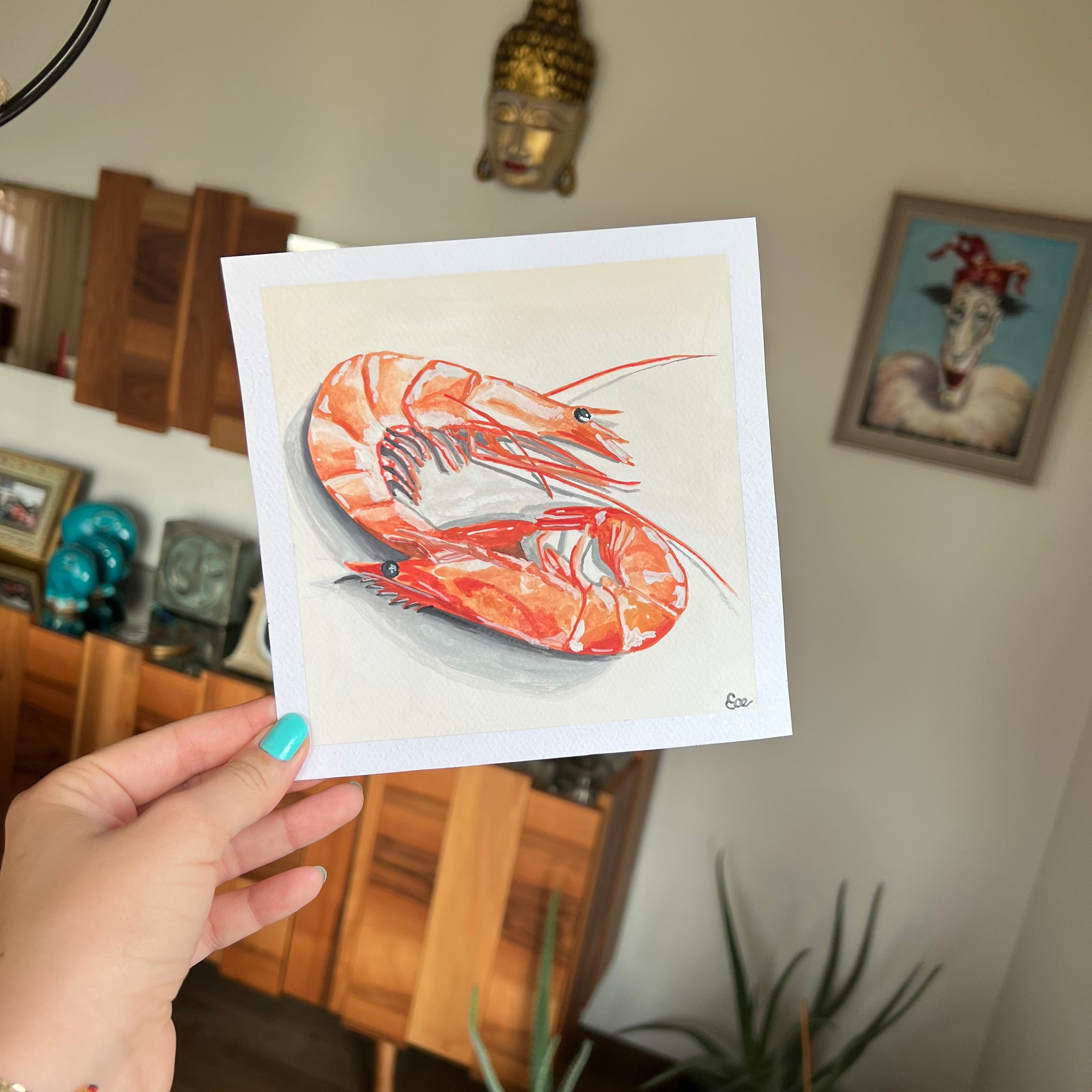 Shrimp Shrimp Painting Kitchen Decor Diner Decor Cafe - Etsy