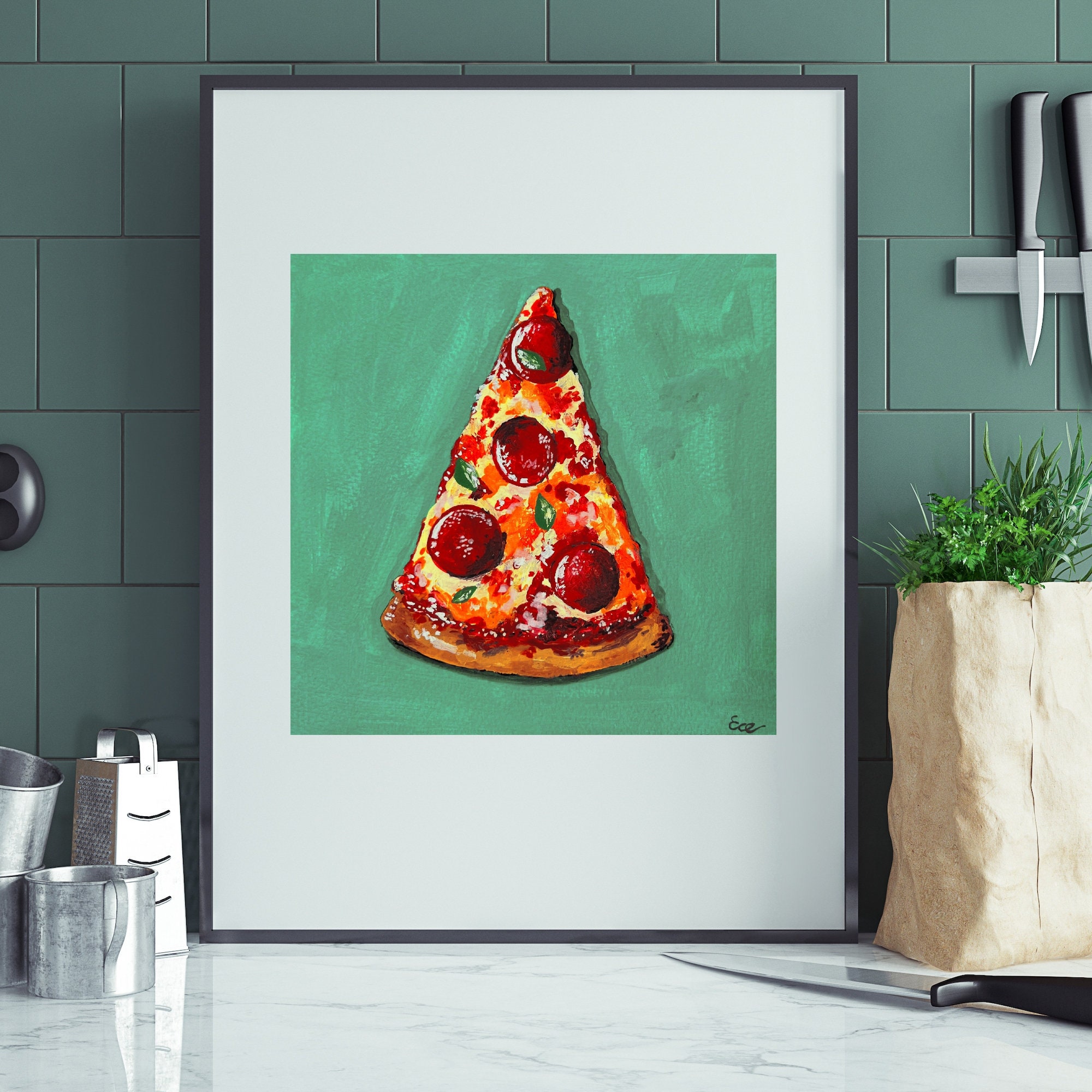 Pizza - Art Print - Printable - Digital Print - Coffee Shop Decor ...