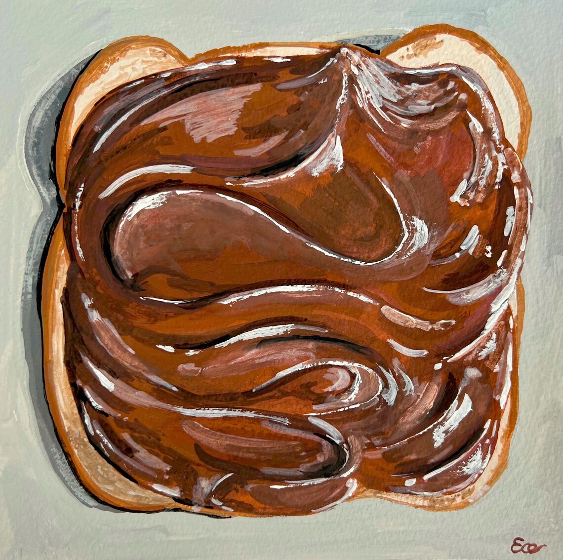 Bread With Nutella Art Print Printable Digital Print Coffee Bar Decor ...