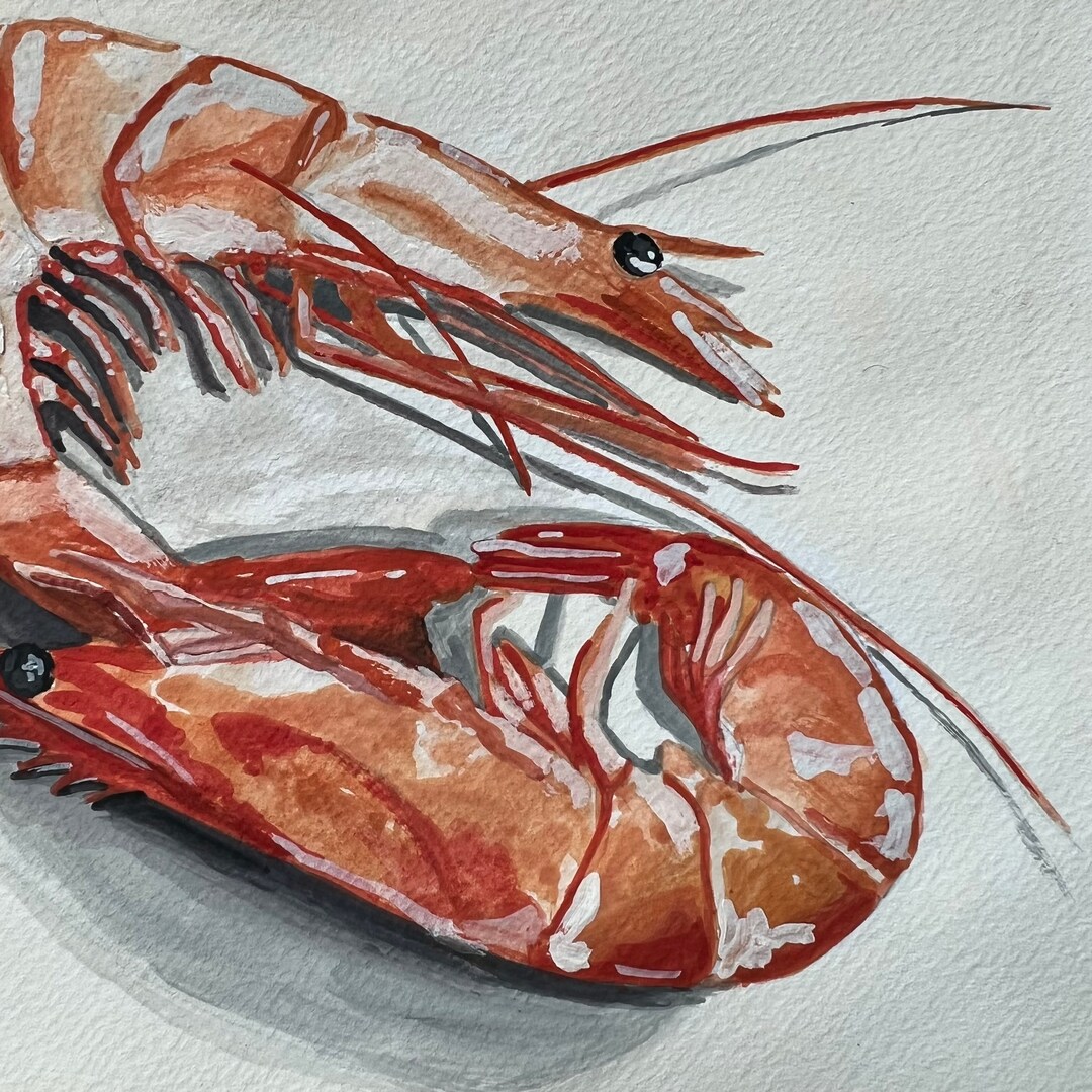 Shrimp - Shrimp Painting - Kitchen Decor - Diner Decor - Cafe Decor ...