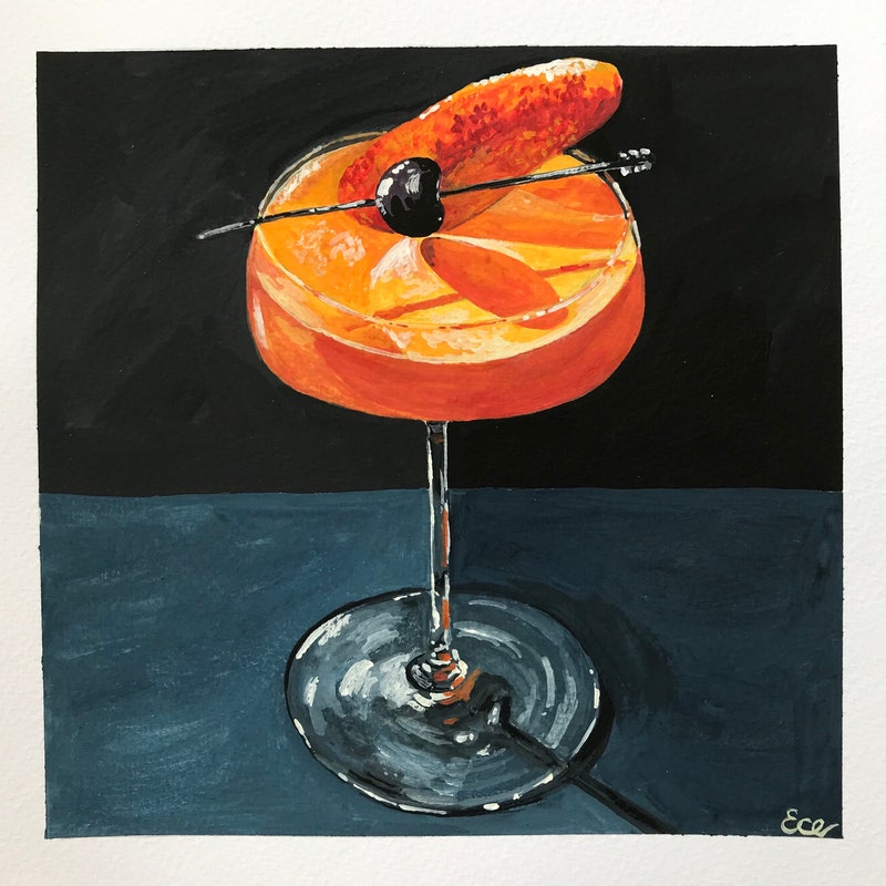 Cocktail Painting - Etsy