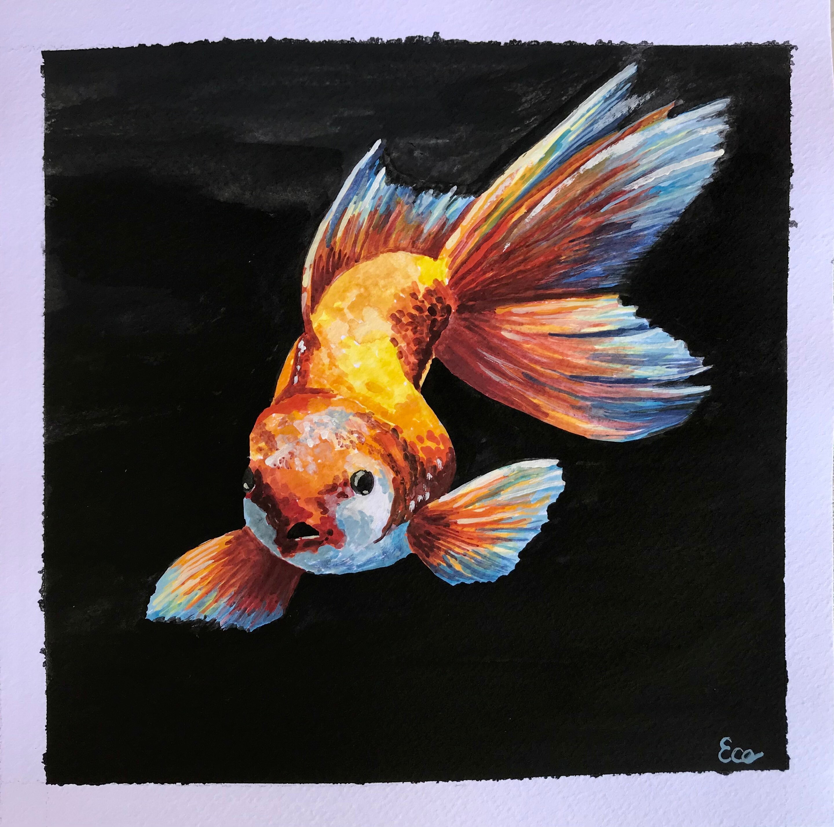 Fish - Goldfish - Original Painting - Gouache Painting - Artwork ...