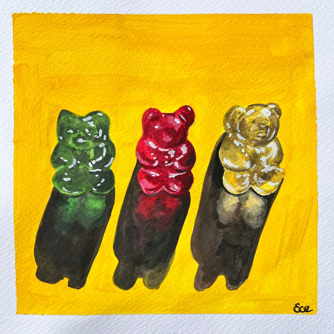 Haribo - Gummy Bears - Candy Painting - Original Painting - Gouache ...
