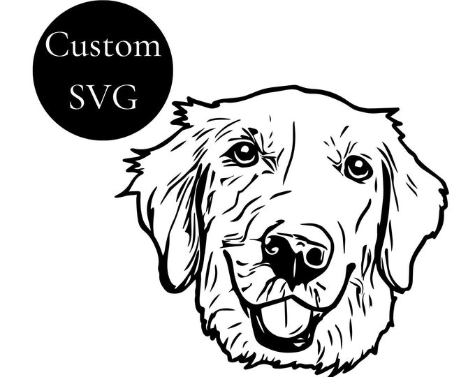 Custom Dog SVG Cut File Dog Outline Personalized Pet Photo - Etsy