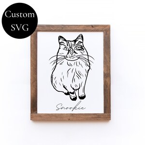 Custom Cat SVG Cut File, Cat Outline, Personalized Pet Photo, Custom ...