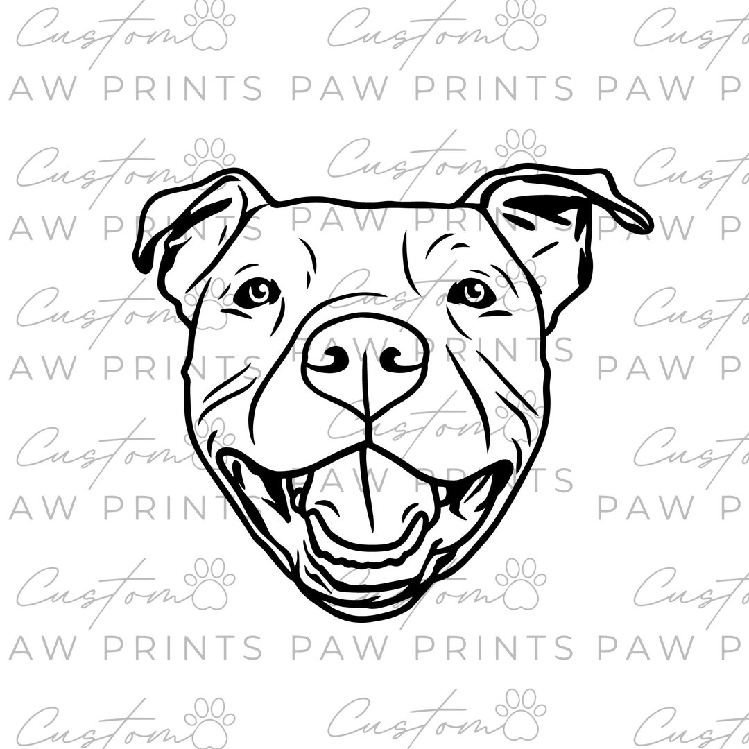 Pitbull Head SVG, Pitbull SVG File, Pitbull Clipart, Pitbull Line Art ...