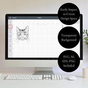 Custom Cat SVG Cut File, Cat Outline, Personalized Cat Photo, Custom ...