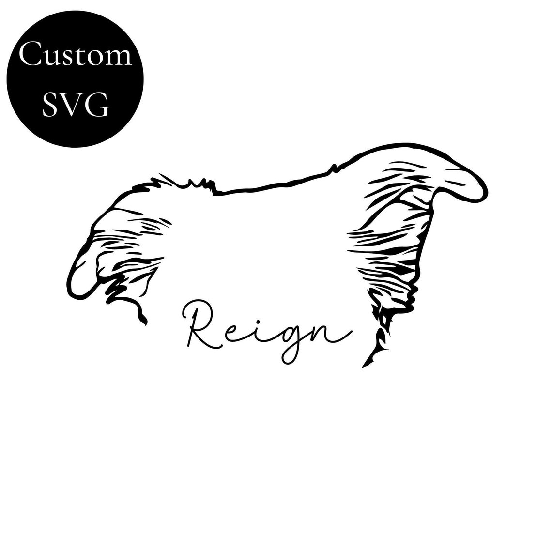 Custom Dog Ear SVG Cut File Dog Ear Outline Custom Dog Ear - Etsy
