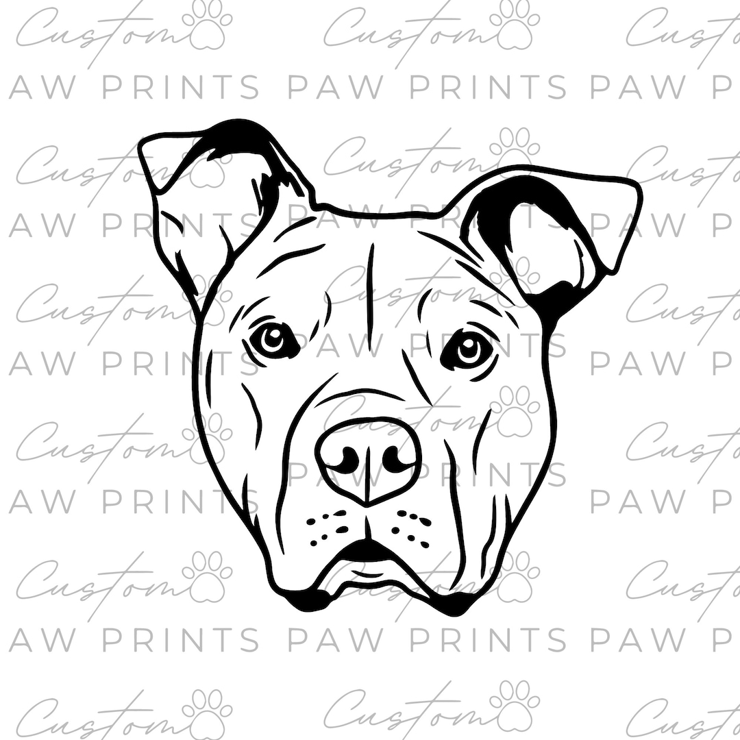 Pitbull Head SVG, Pitbull SVG File, Pitbull Clipart, Pitbull Line Art ...