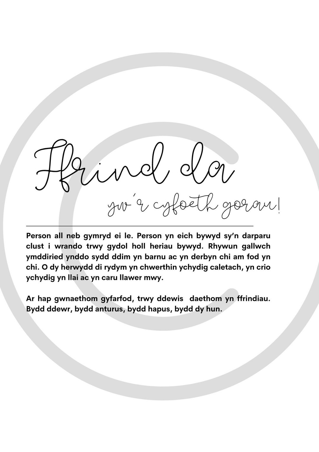 Friend / Ffrind definition home print I Bedroom print I Home decor I ...